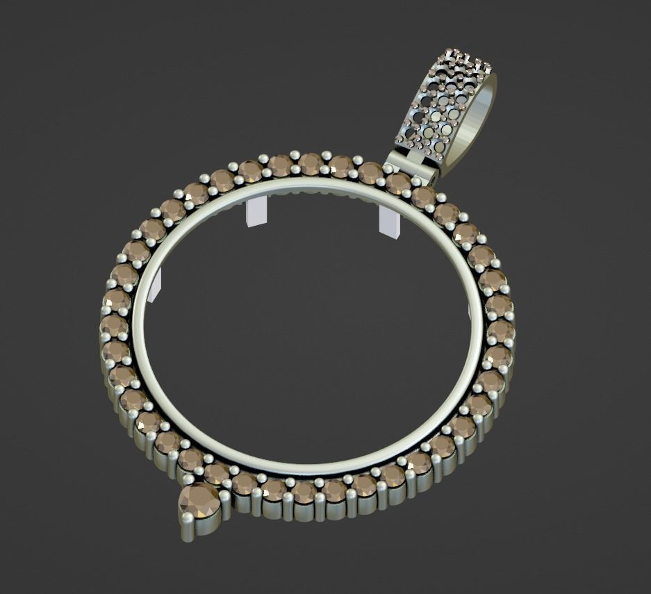 coin bezel with diamonds 3D model 3D printable | CGTrader