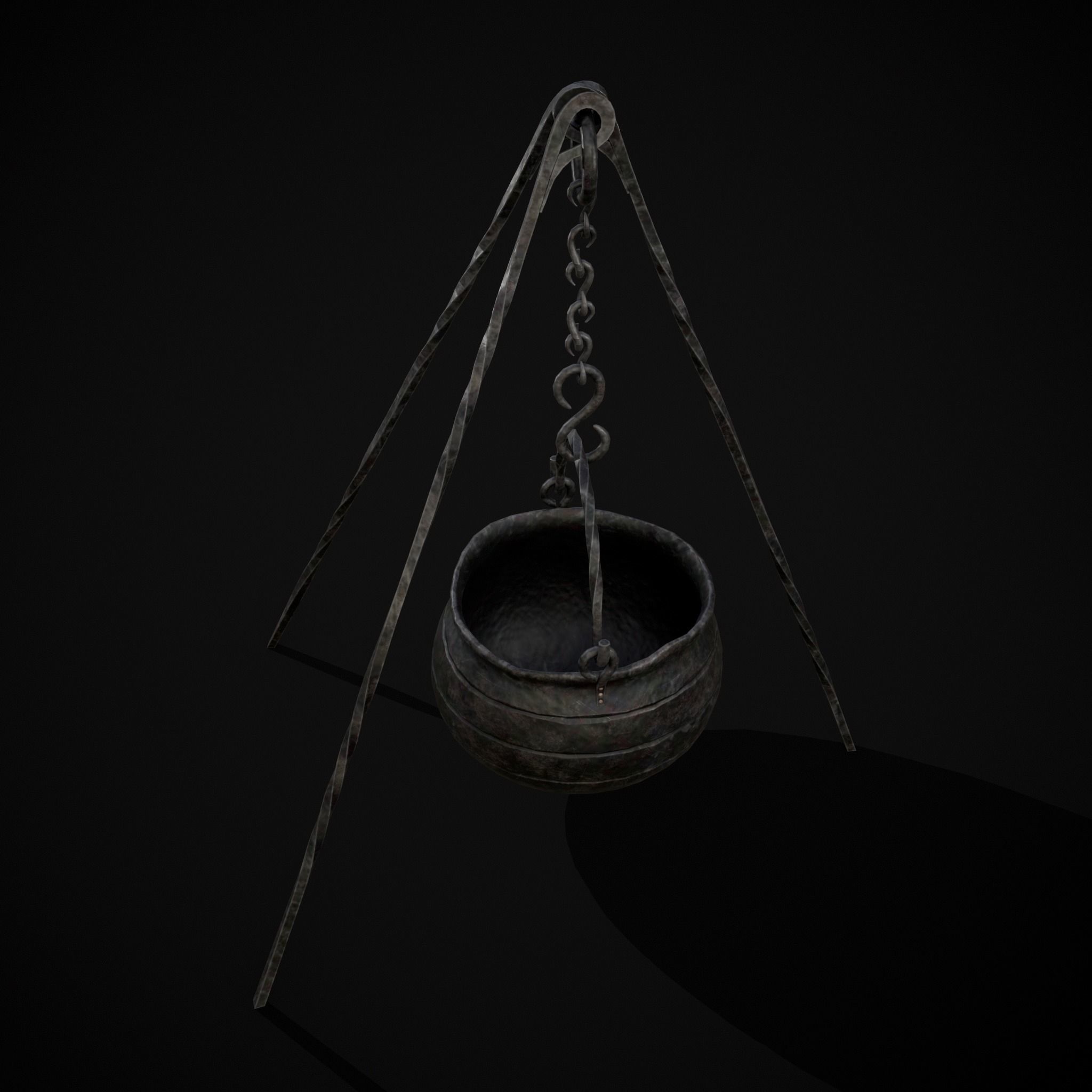 3D model Medieval Hanging Cauldron VR / AR / low-poly | CGTrader