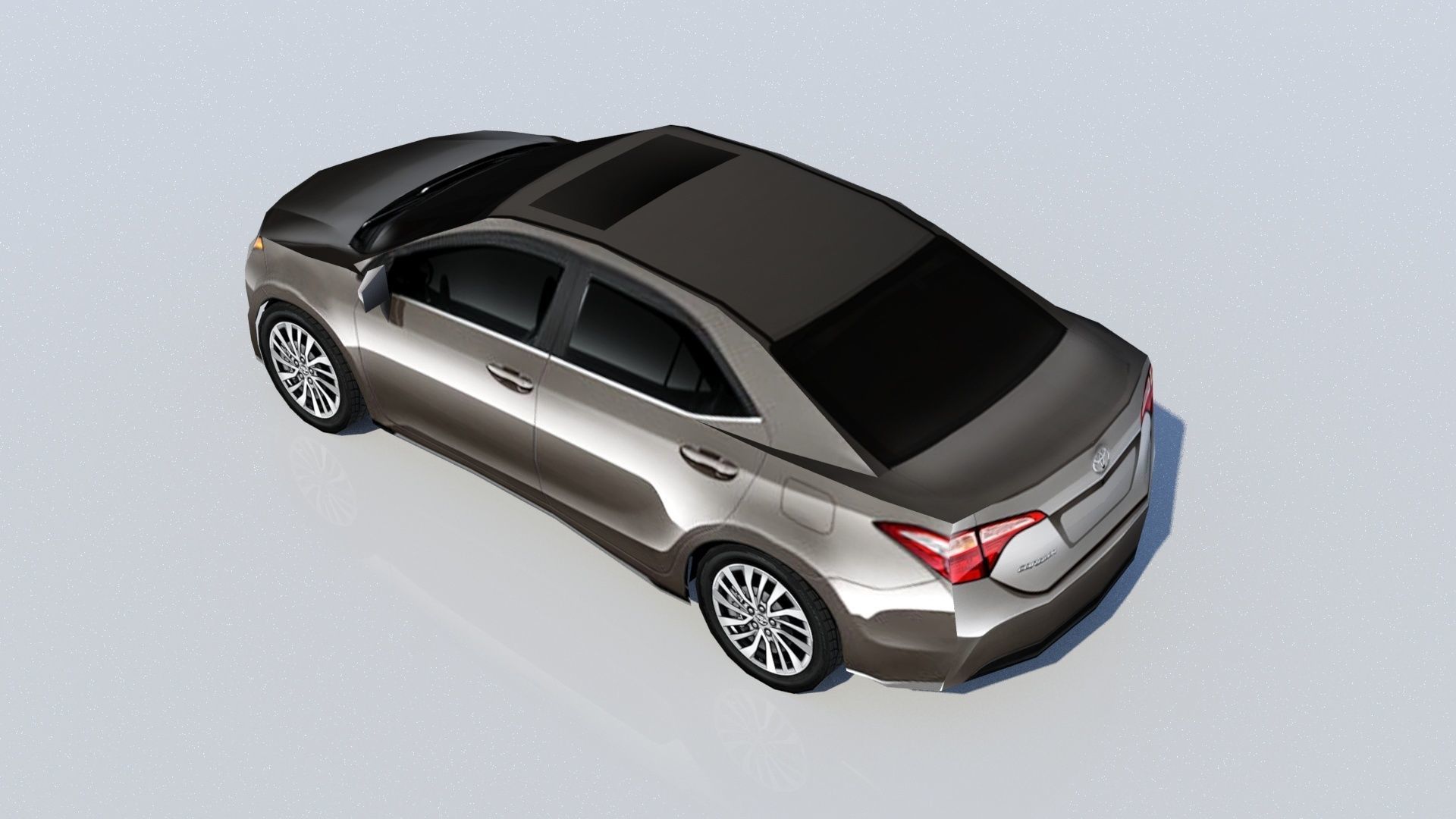 3D model Corolla 2015 static low poly parking lot model VR / AR / low ...