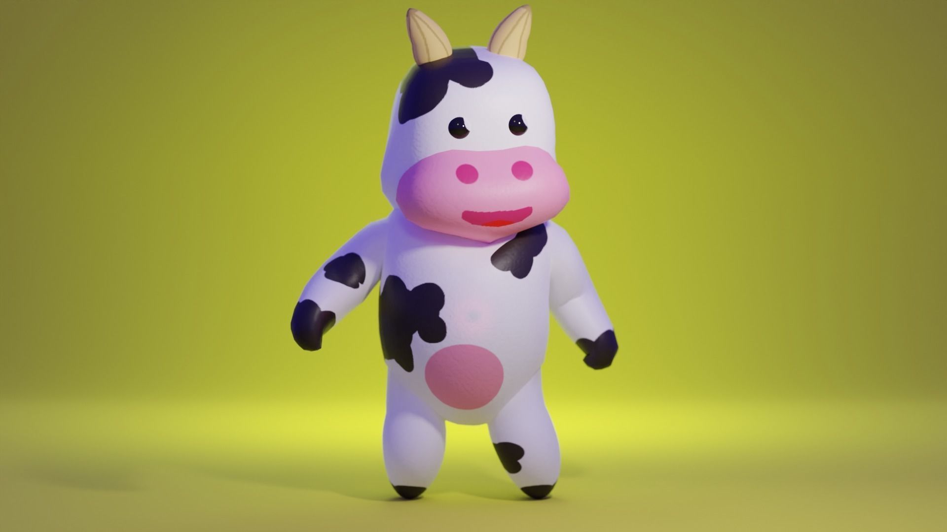 3D model Cute Cow Cartoon Style Character Low Poly 3D Model VR / AR ...