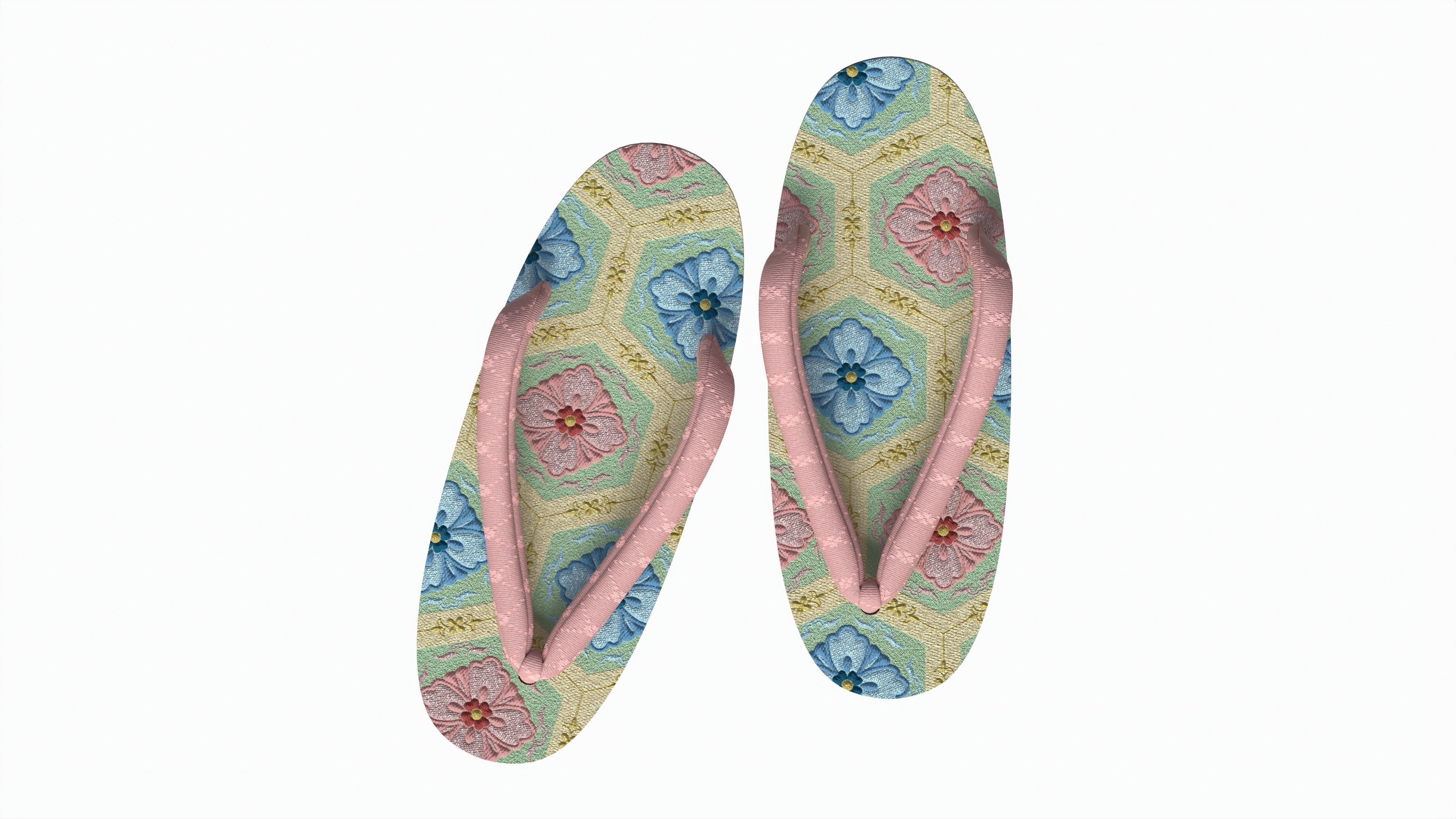 Japanese Zori Sandals 01 3D model | CGTrader