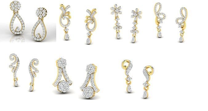 ear ring group of 7 3D model 3D printable | CGTrader