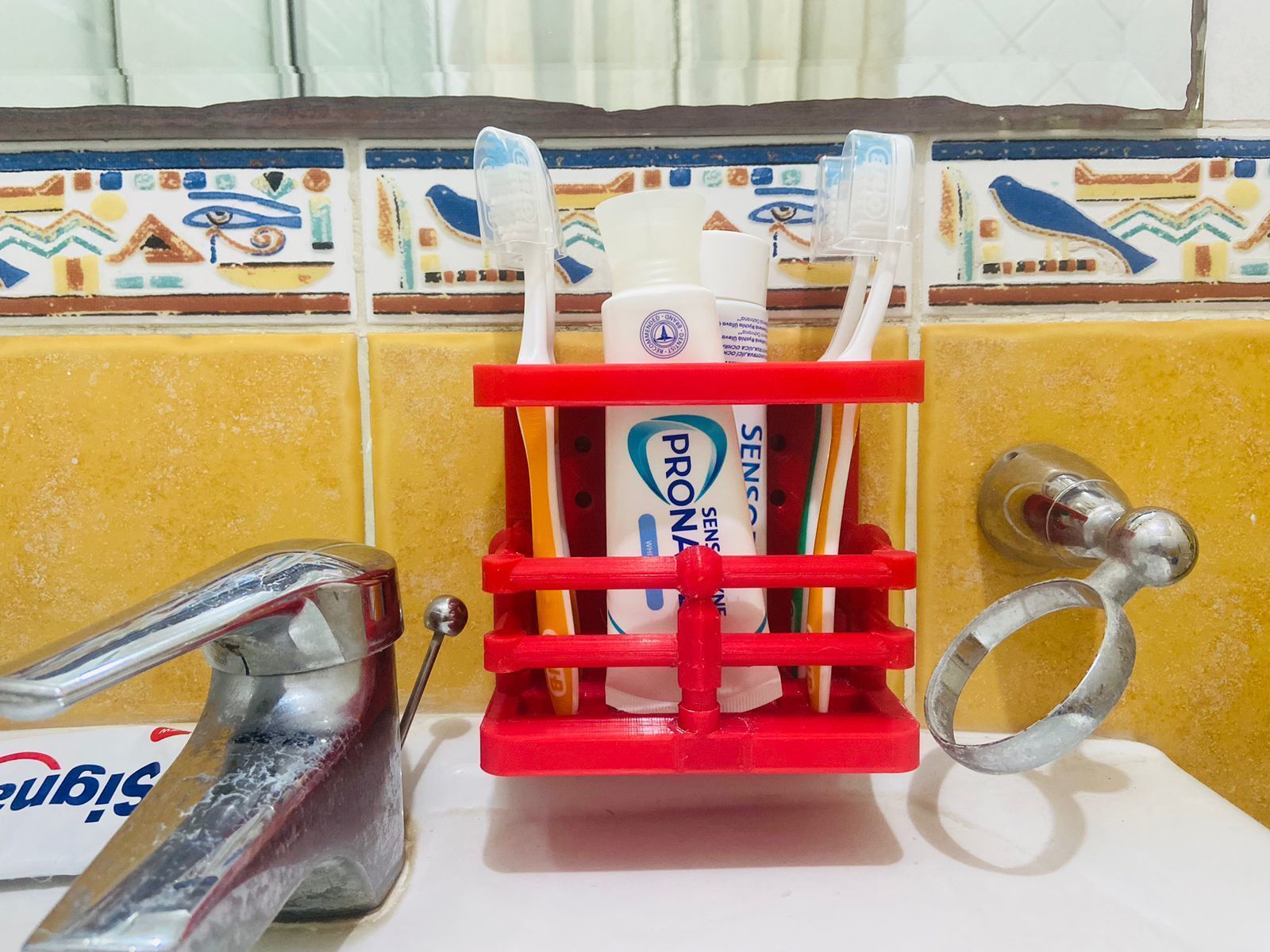 Toothbrush and Toothpaste Stand Holder 3D model 3D printable | CGTrader