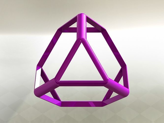 Wireframe Shape Truncated Tetrahedron 3D model 3D printable | CGTrader