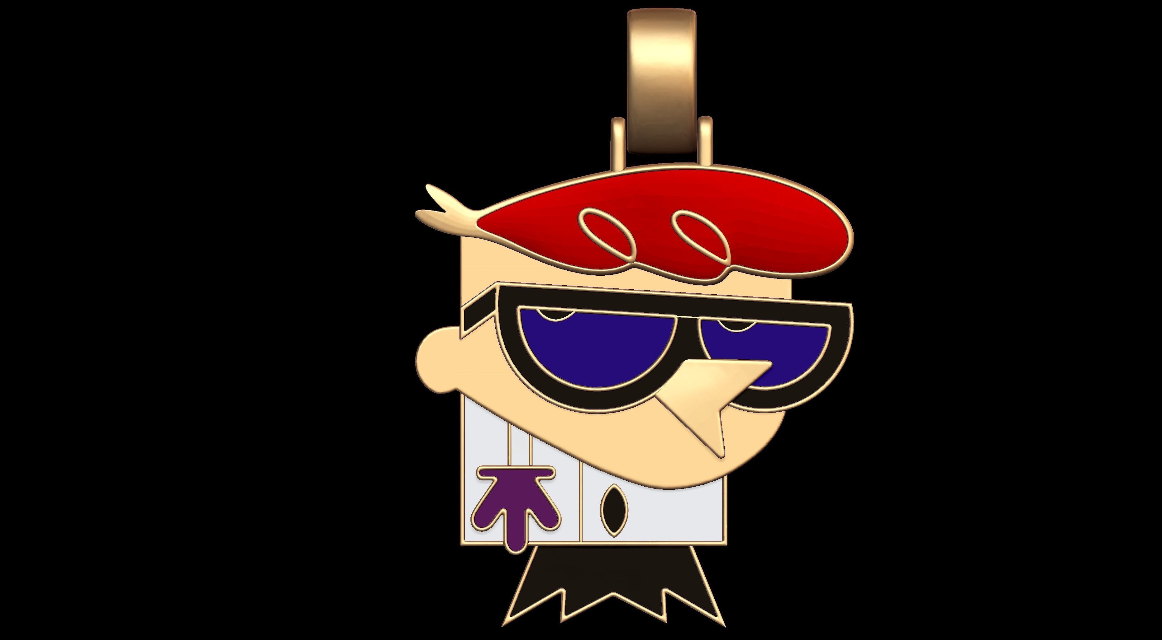 Dexter Cartoon Gold Enamel Pendant 3D model 3D printable | CGTrader