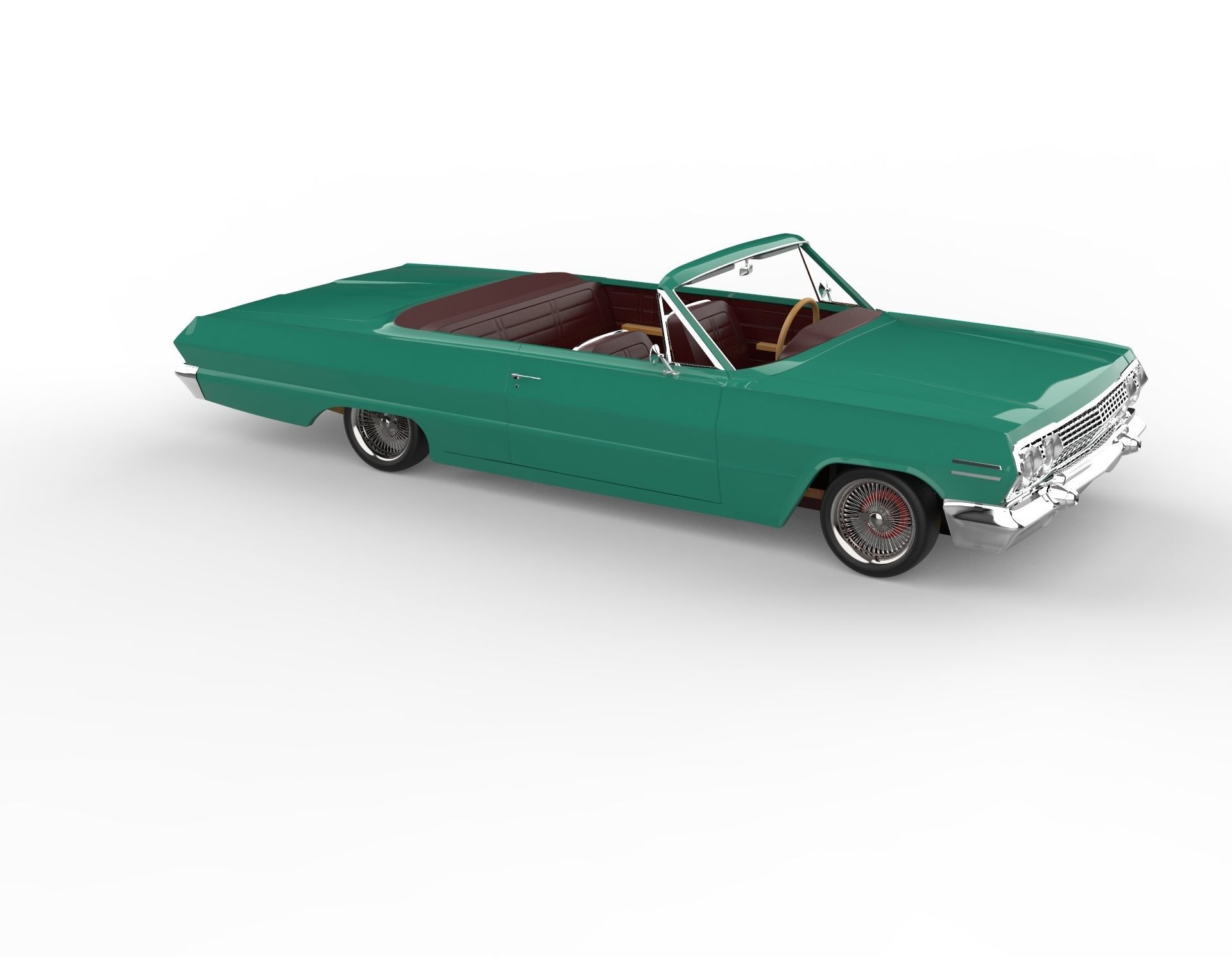 Chevrolet Impala 1963 2 door open top 3D model 3D printable | CGTrader
