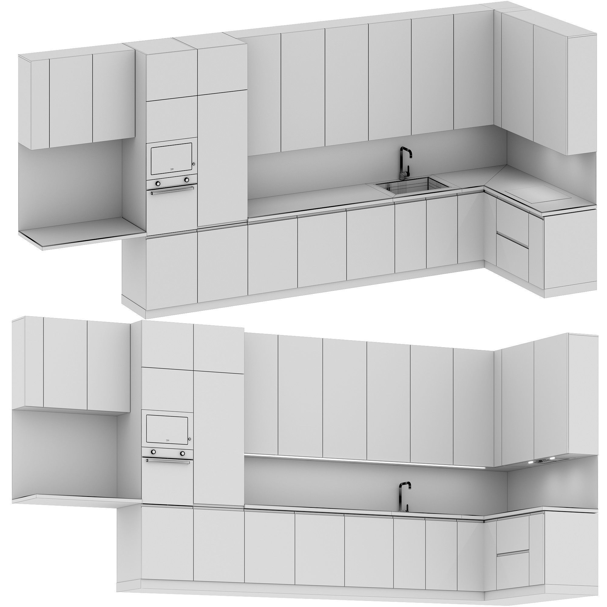 Modern kitchen with appliances 3D model | CGTrader