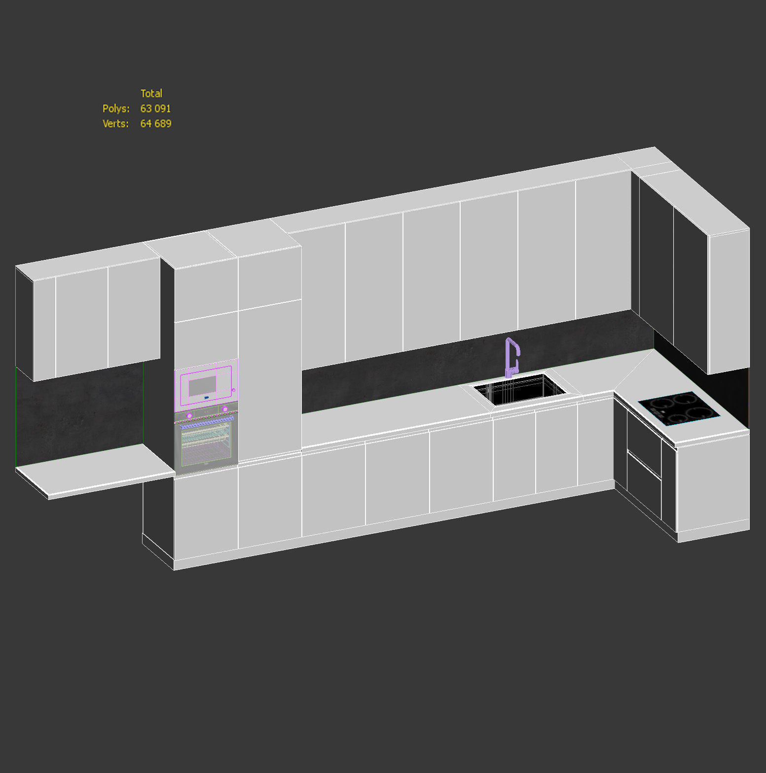 Modern kitchen with appliances 3D model | CGTrader