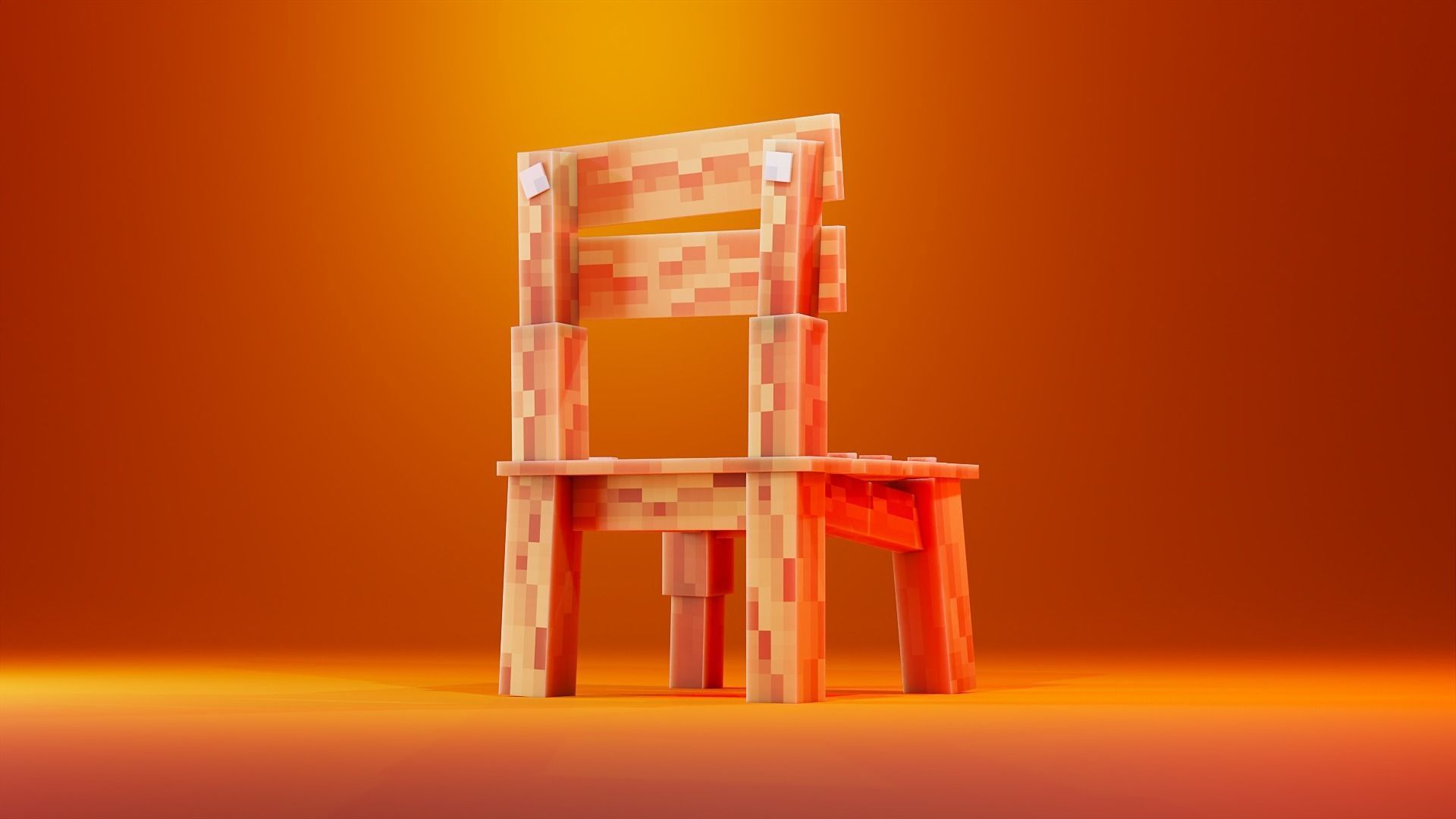 Pixilated Wooden Chair free VR / AR / low-poly 3D model | CGTrader