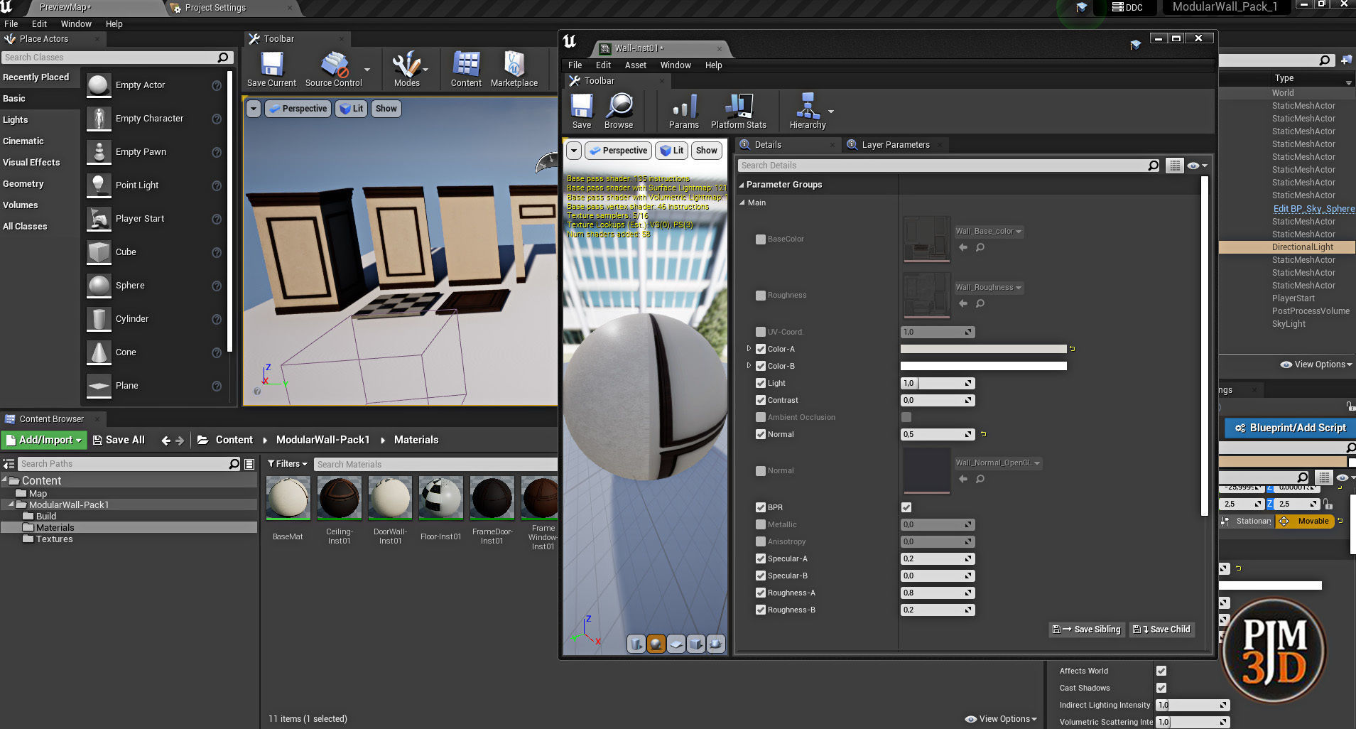 3D model UE4-UE5-FBX-Modular Wall Pack 1 VR / AR / low-poly | CGTrader
