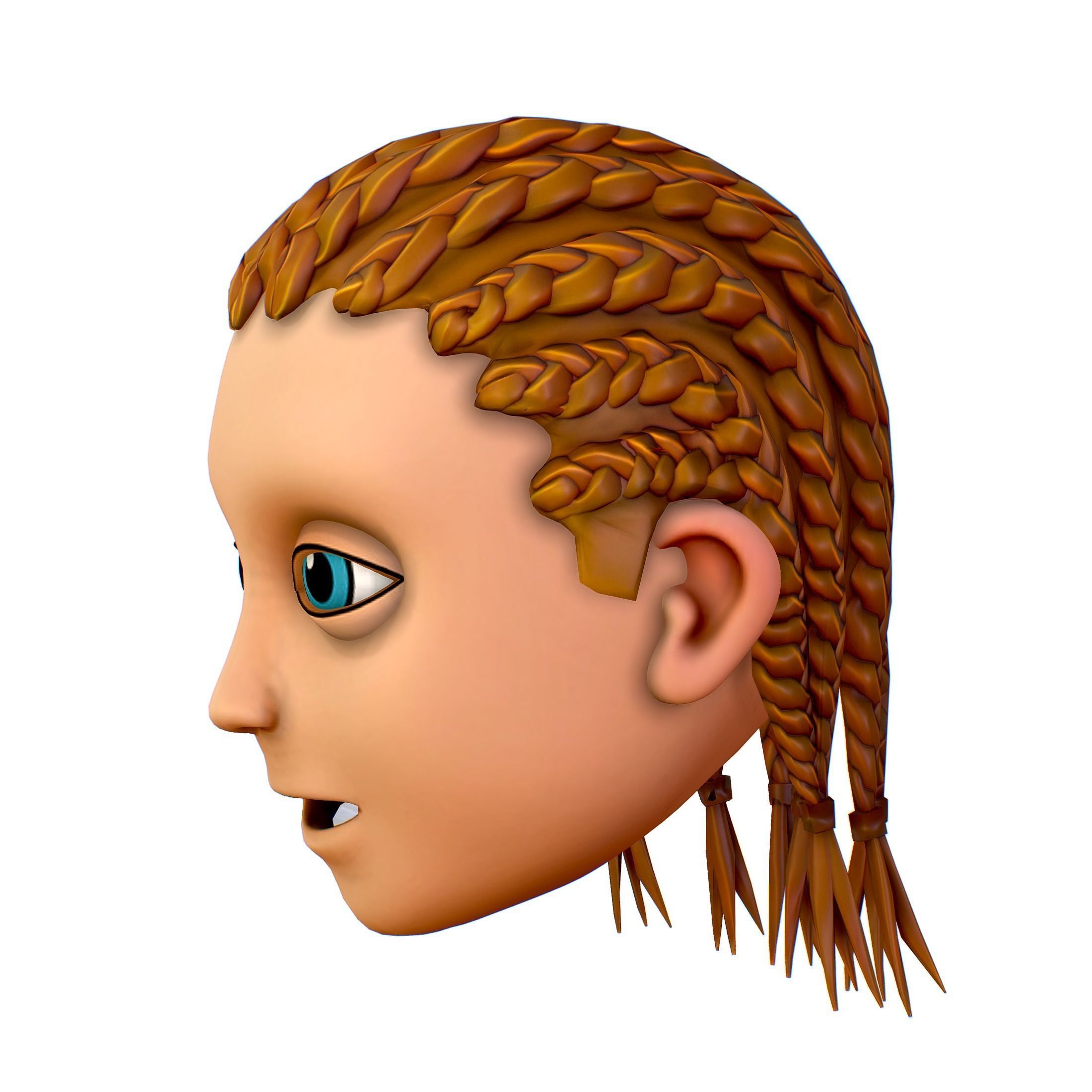 Short Hairstyle Cartoon Young Man Boy Head Icon 3D model | CGTrader