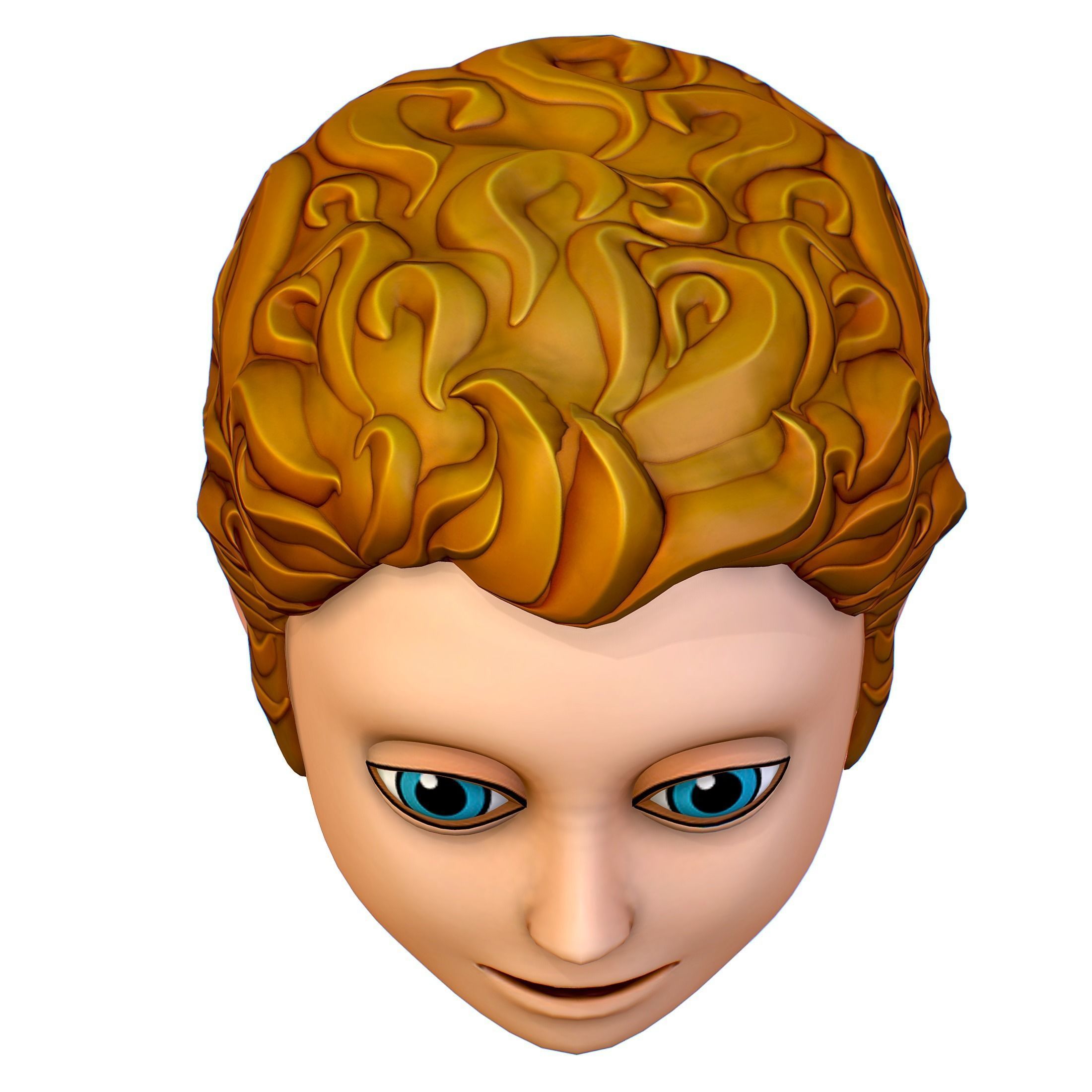 Short Hairstyle Cartoon Young Man Boy Head Icon 3D model | CGTrader