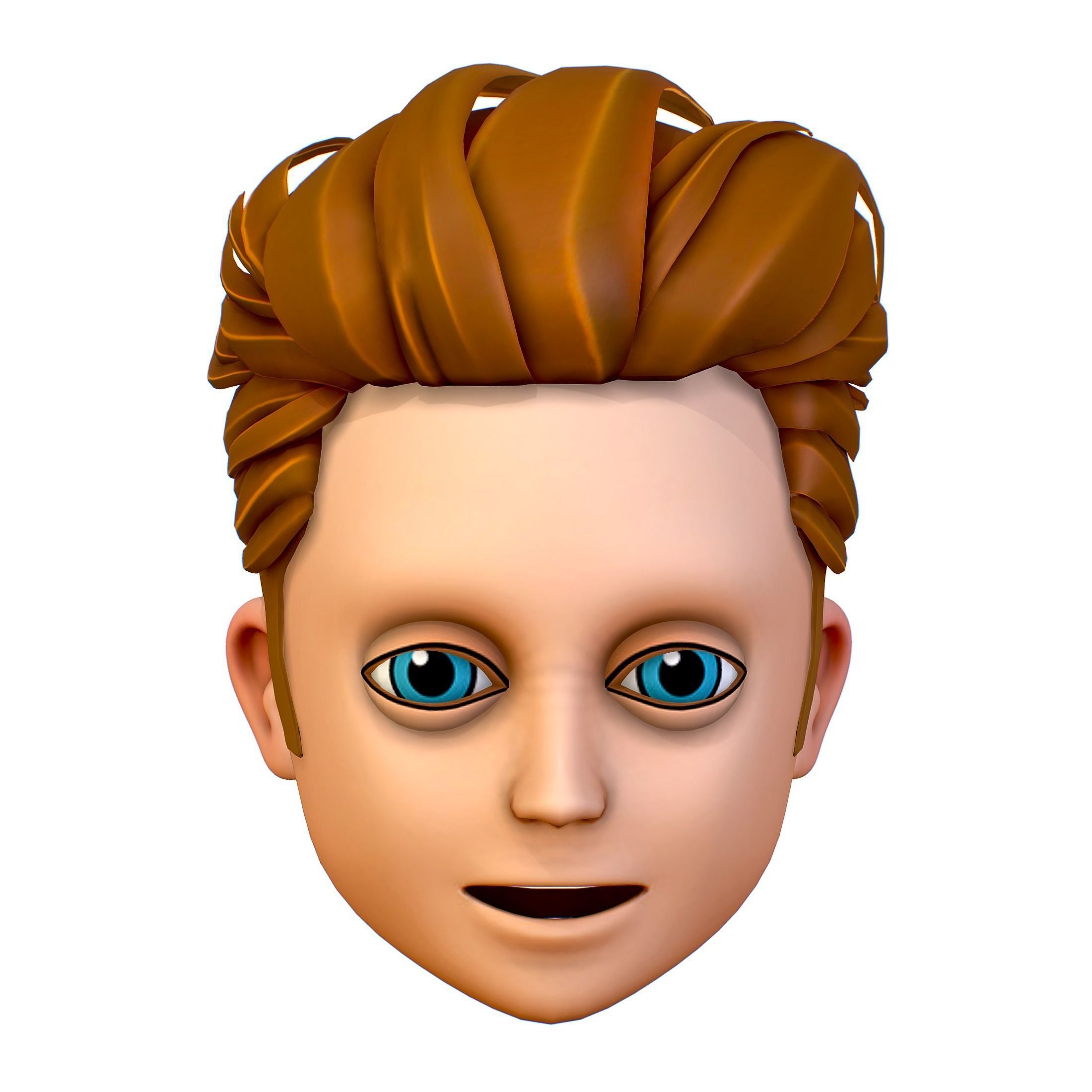 Short Hairstyle Cartoon Young Man Boy Head Icon 3D model | CGTrader