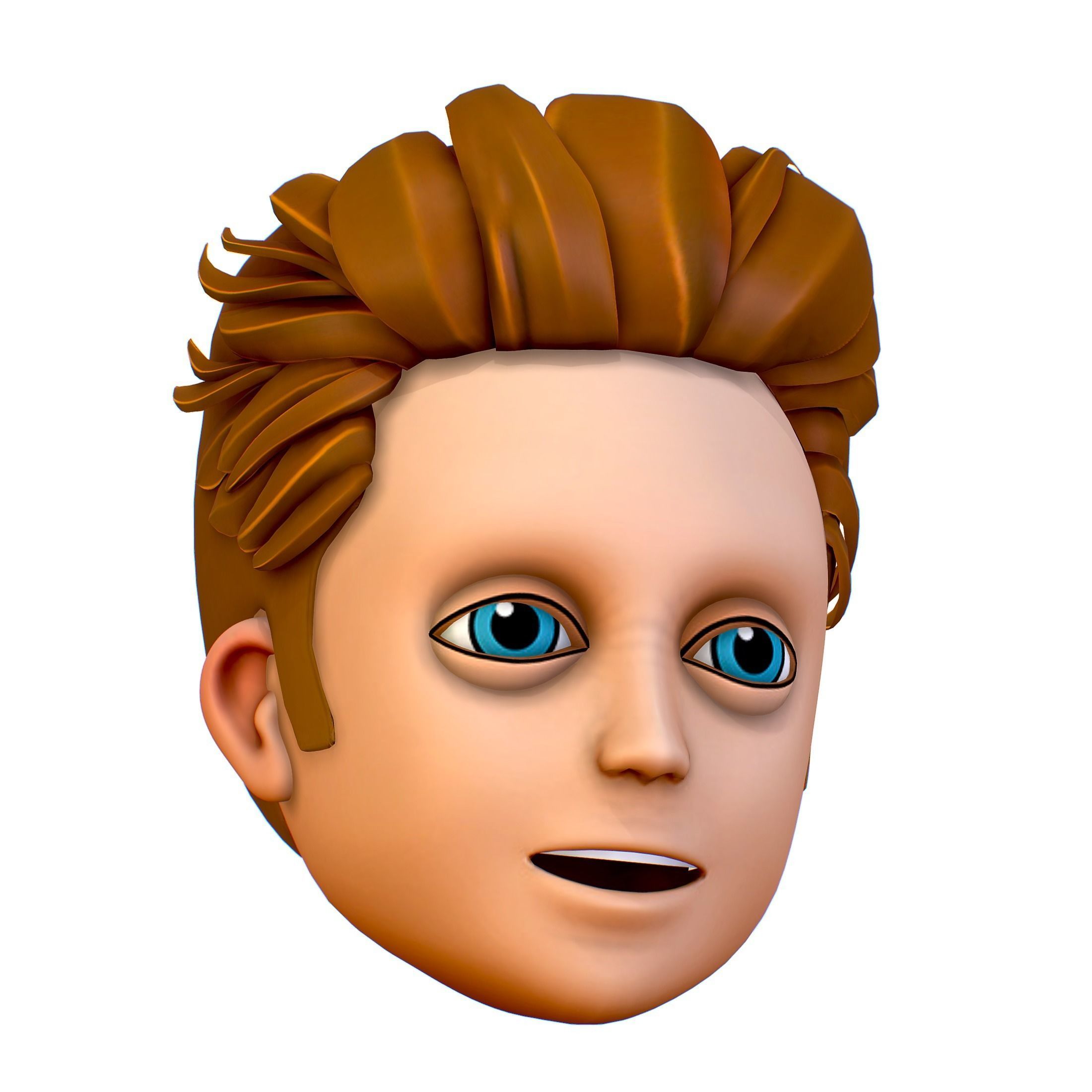 Short Hairstyle Cartoon Young Man Boy Head Icon 3D model | CGTrader