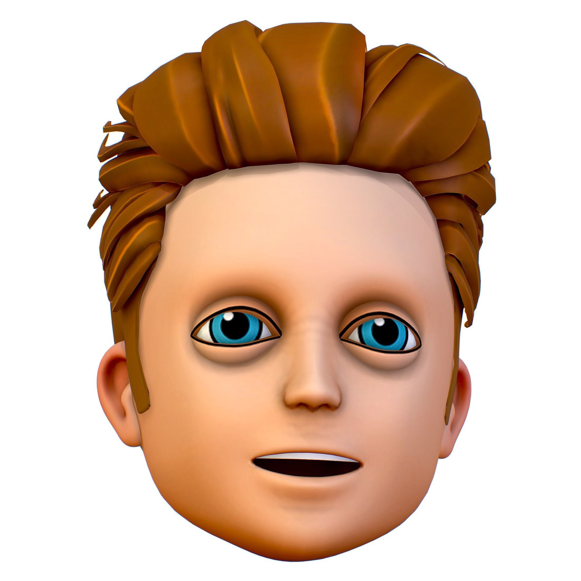 Short Hairstyle Cartoon Young Man Boy Head Icon 3D model | CGTrader