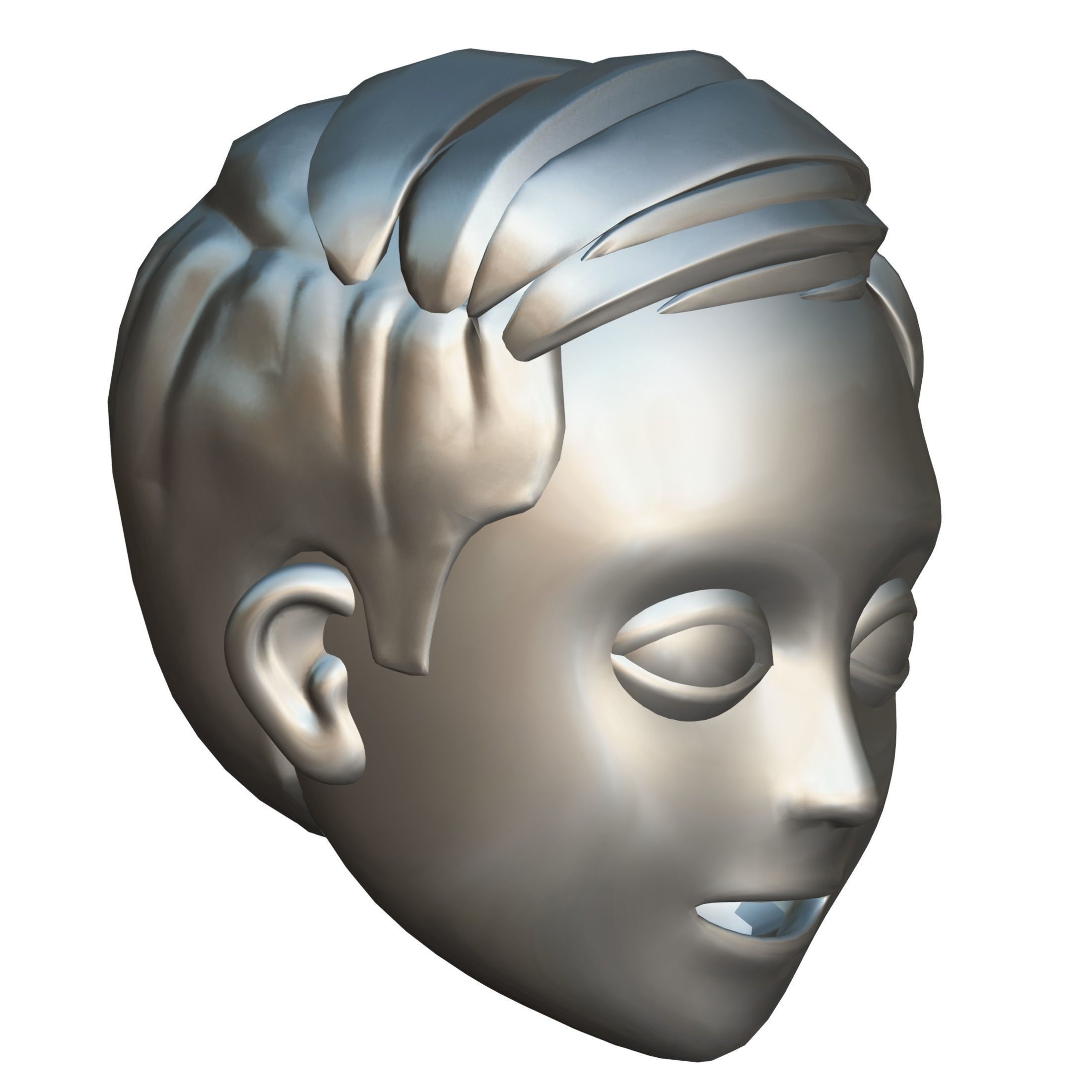 Short Hairstyle Cartoon Young Man Boy Head Icon 3D model 3D model ...