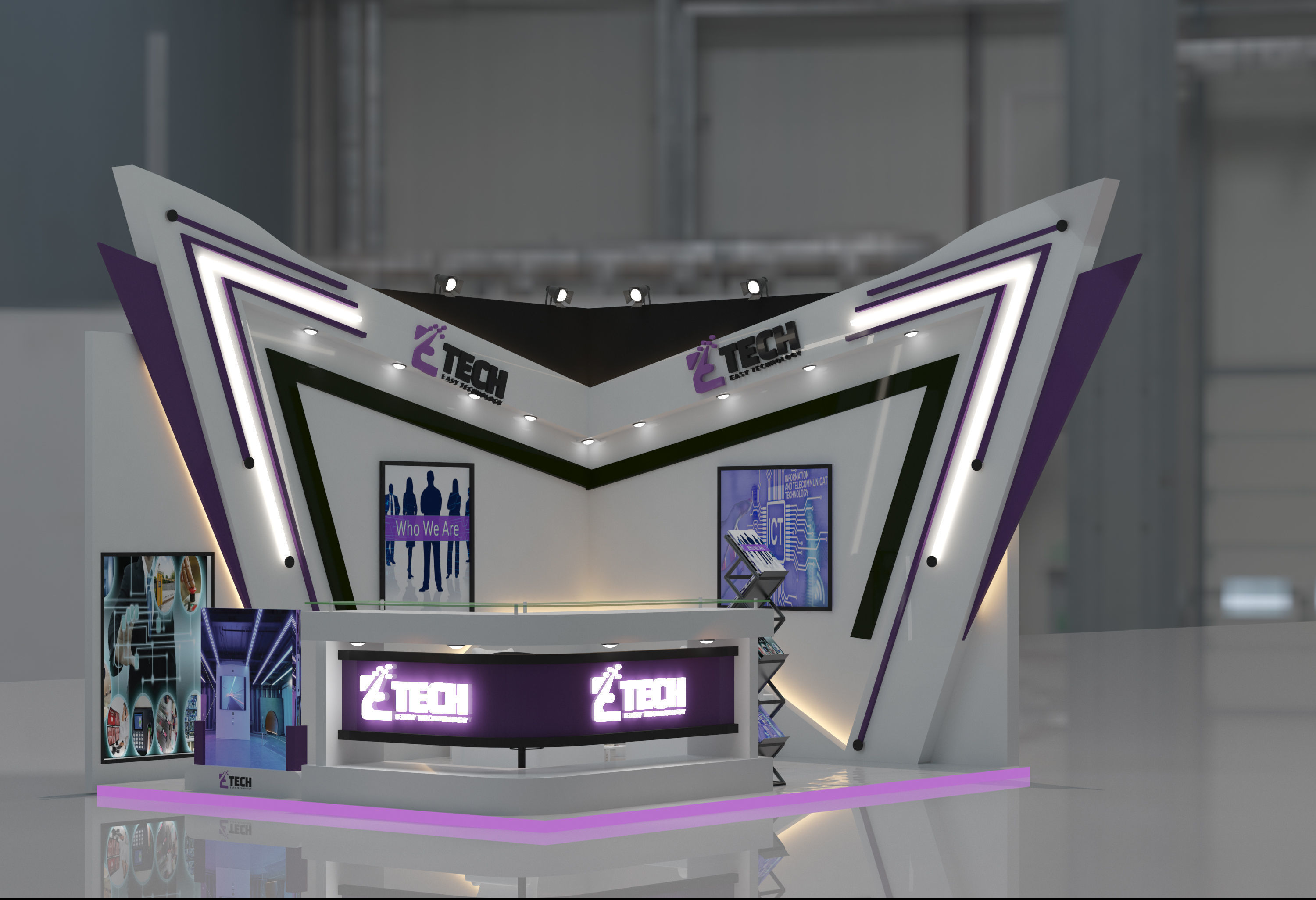 booth 3x4 open 2 side 3D model | CGTrader