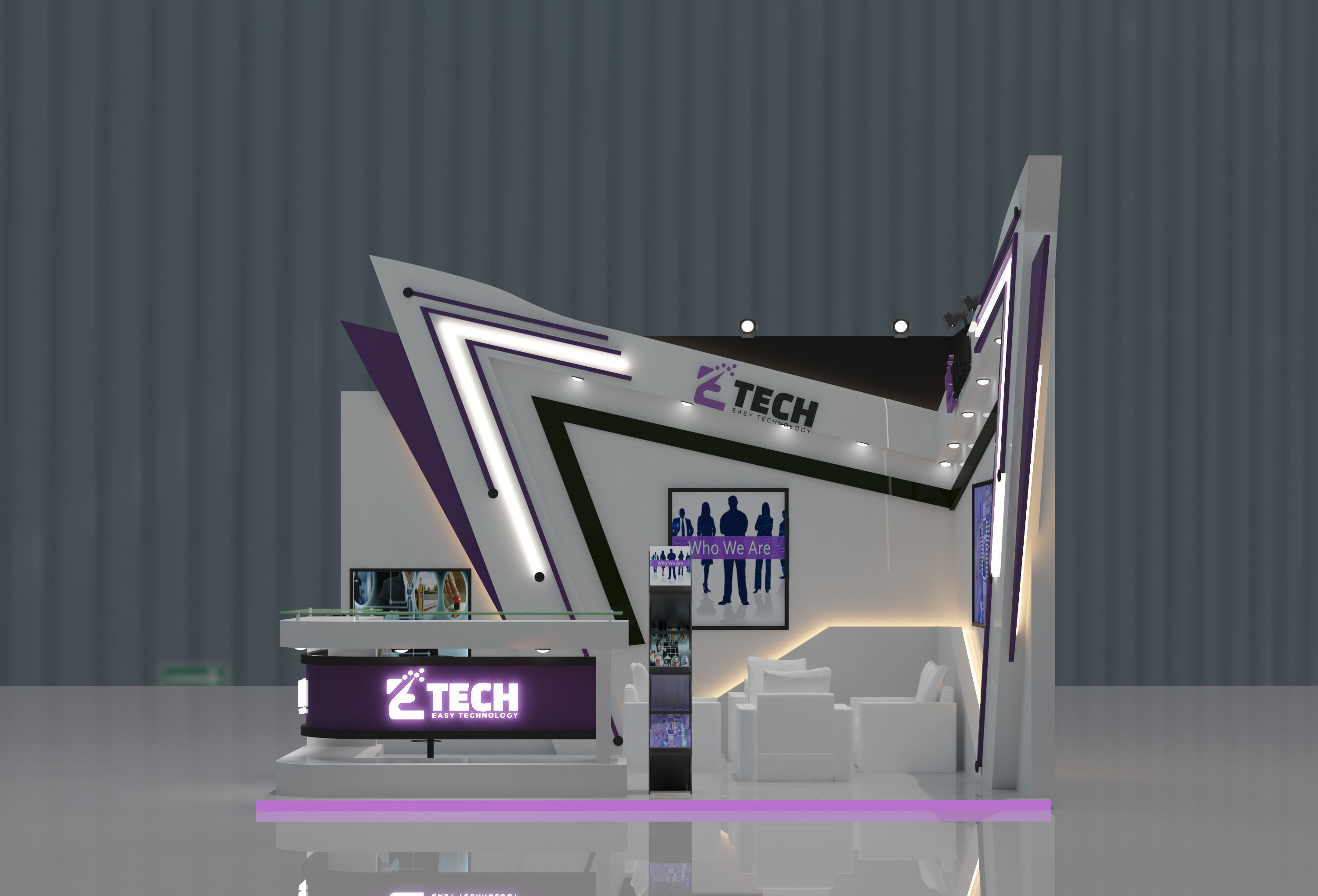 booth 3x4 open 2 side 3D model | CGTrader