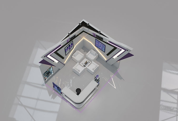 booth 3x4 open 2 side 3D model | CGTrader