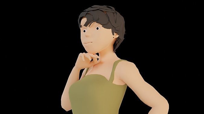 3D model Low-poly Women Character Game Ready Rigged VR / AR / low-poly ...