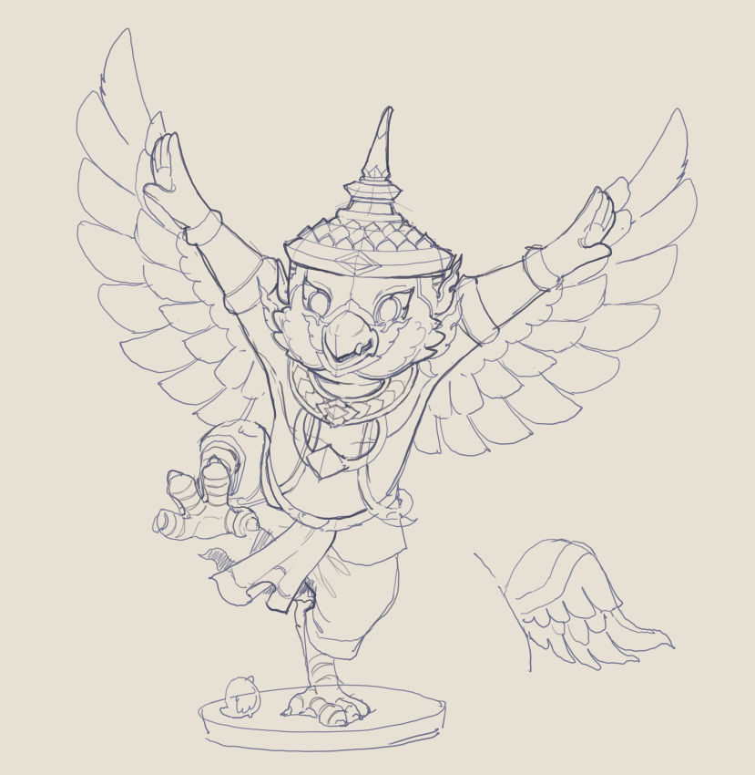 Garuda chibi model-swooping action 3D model 3D printable | CGTrader