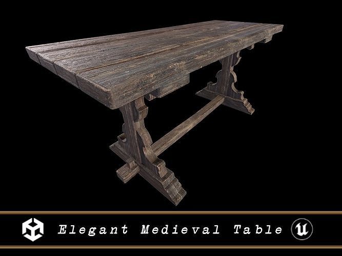 3D model Elegant Medieval Table VR / AR / low-poly | CGTrader