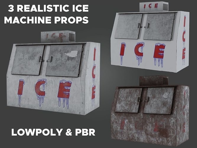 3D model 3 Ice Vending Machine - Realistic PBR VR / AR / low-poly ...