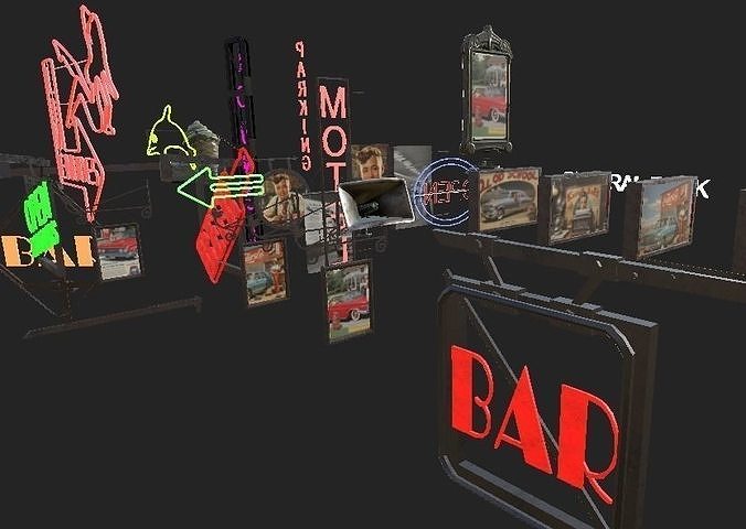 3D model Old School Sign Advertising Pack VR / AR / low-poly | CGTrader