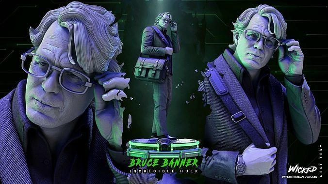 Bruce Banner Sculpture Tested for 3d printing 3D model 3D printable ...