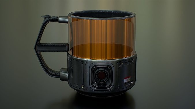 3D model Sci Fi Mug with Camera VR / AR / low-poly | CGTrader