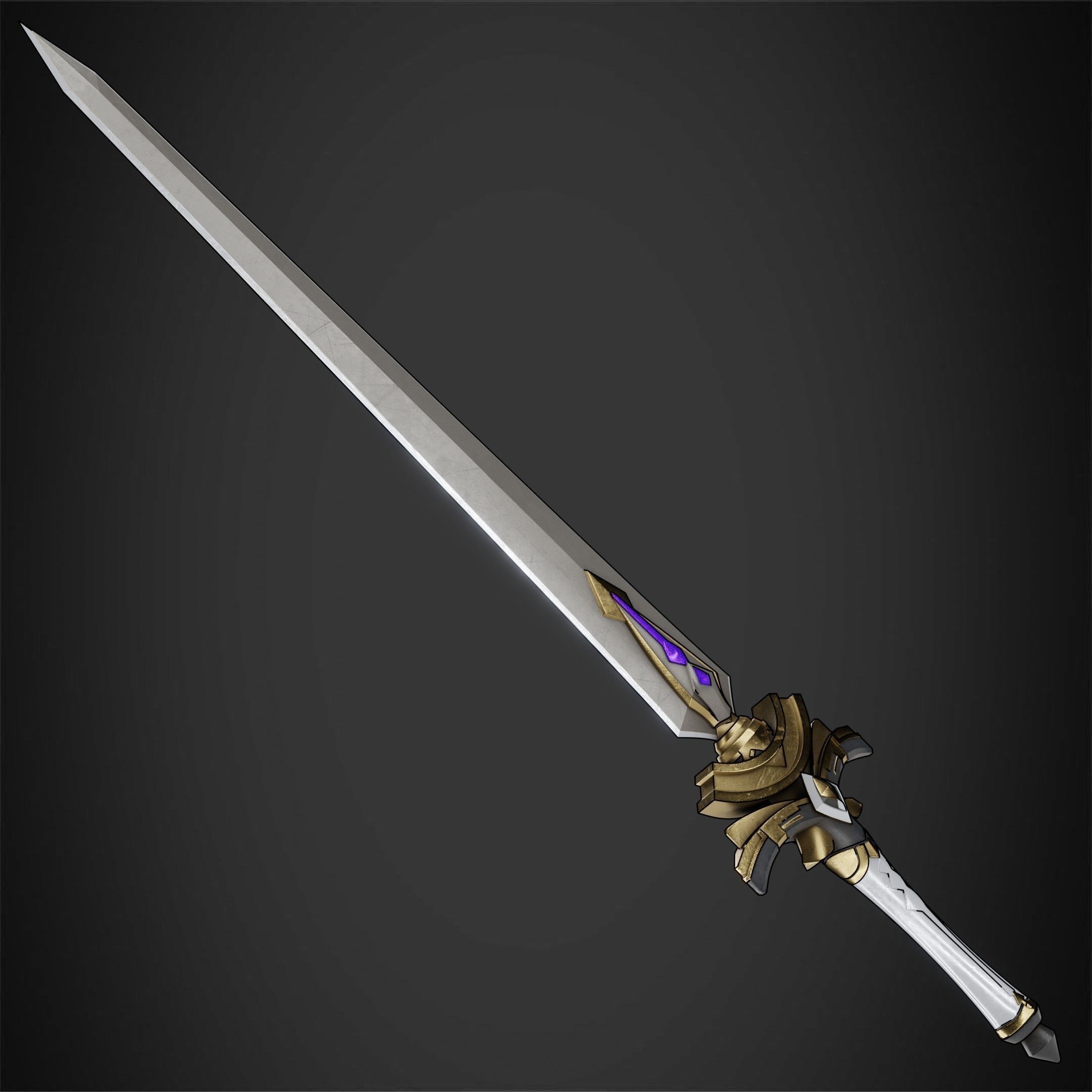 Genshin Impact Hardbinger of Dawn Sword for Cosplay 3D model 3D ...
