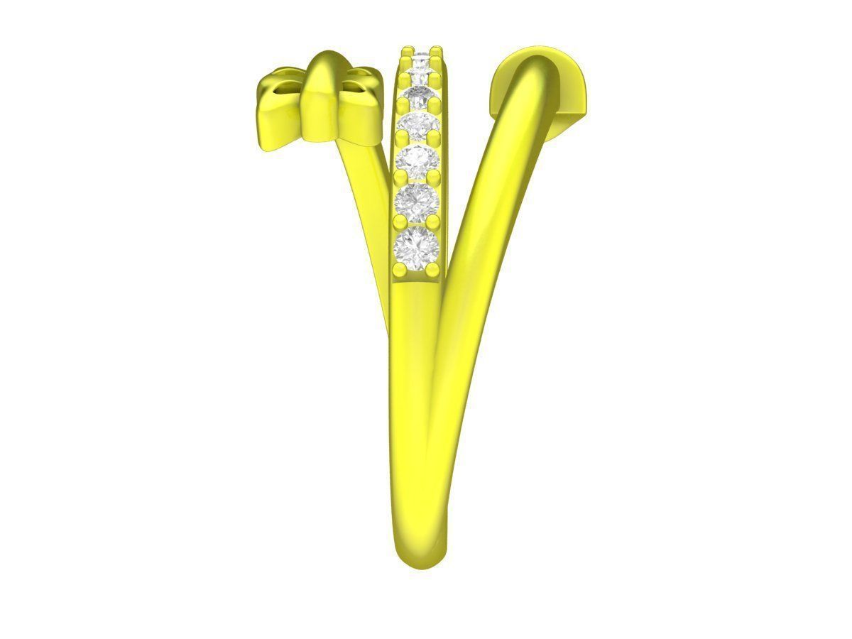 6925 Diamond Arrow Women Ring 3D model 3D printable | CGTrader
