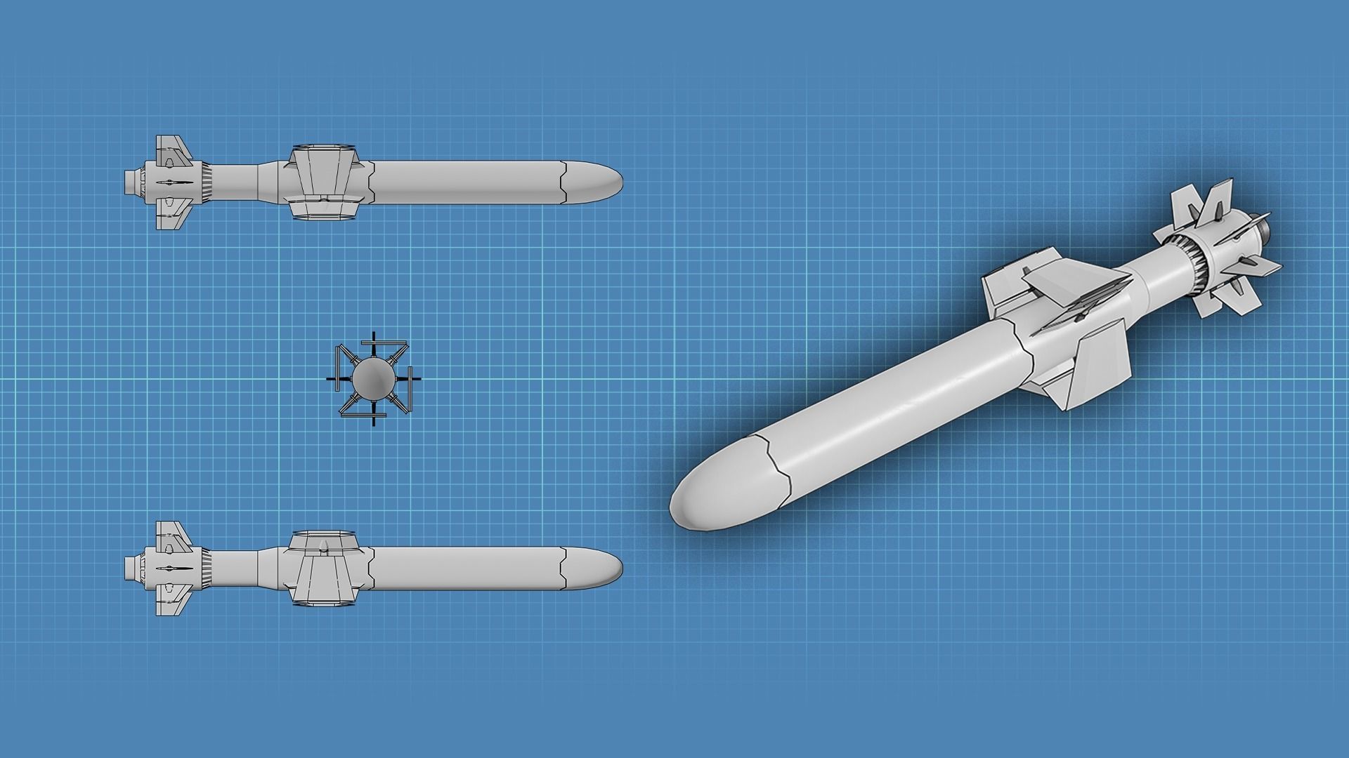 3D model Sci Fi Missile Shark series Kit VR / AR / low-poly | CGTrader