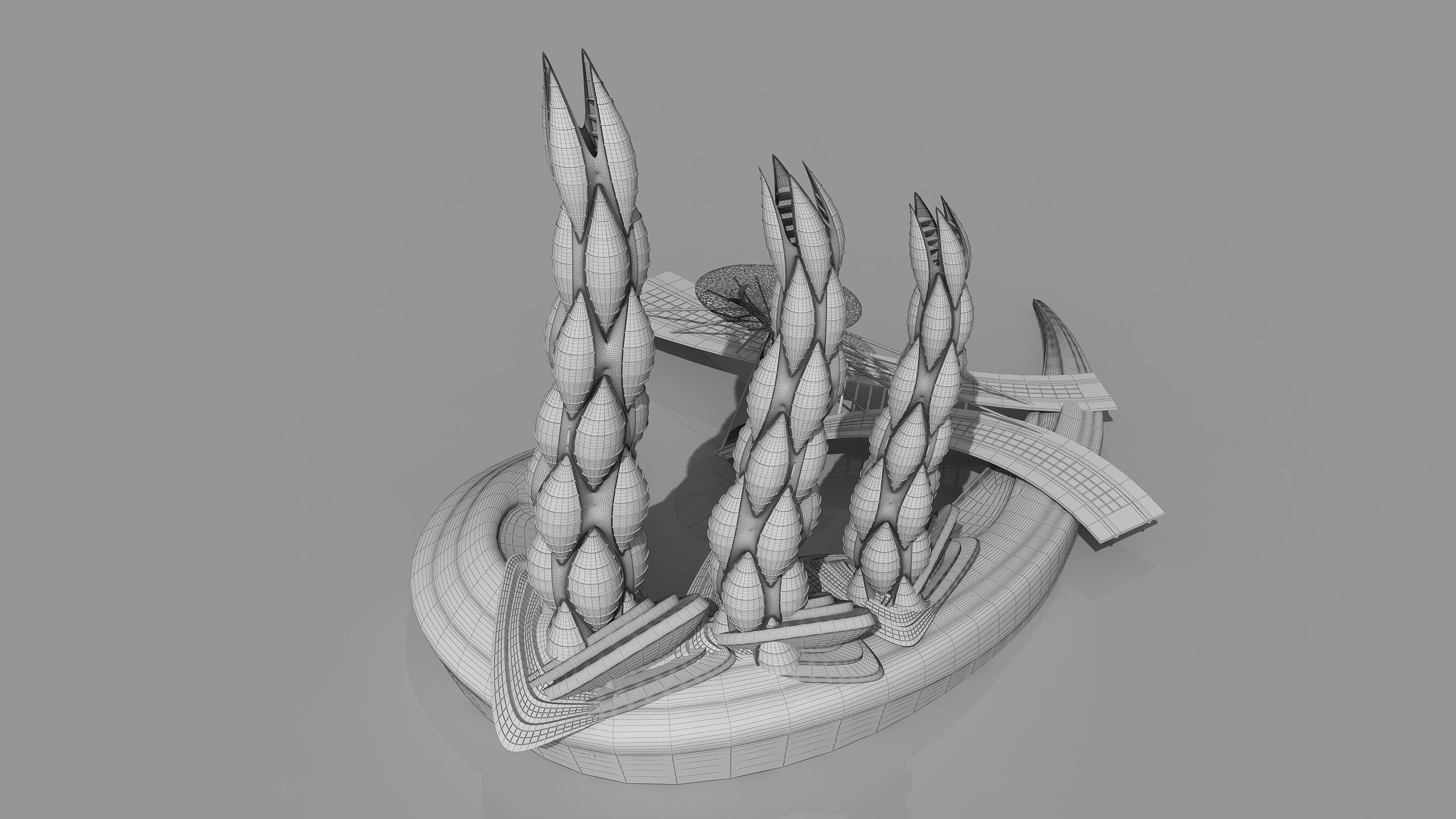 0200 - Organic Skyscraper Building 3D model | CGTrader