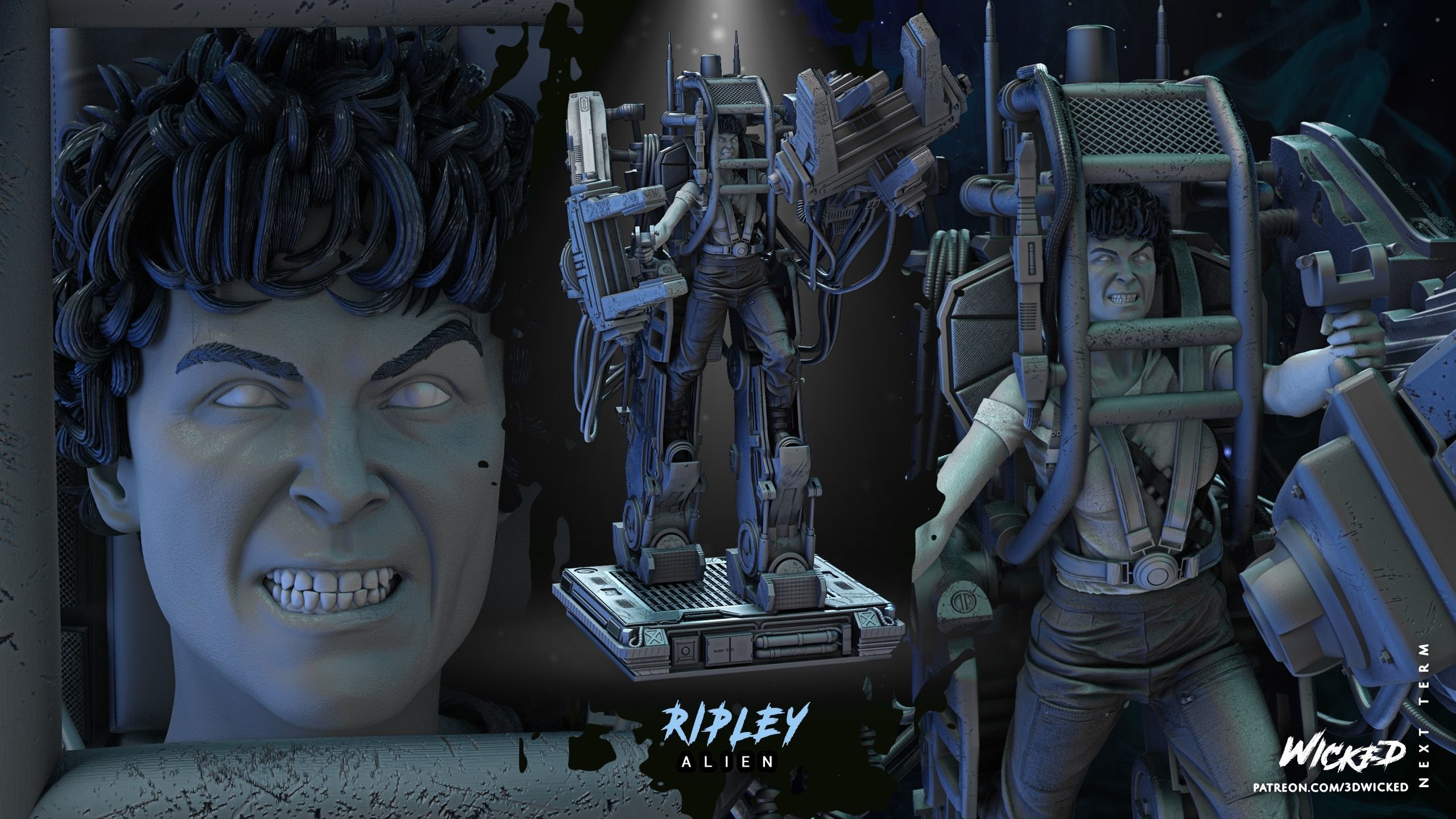 Wicked Power Loader and Ripley Sculpture Tested for 3d printing 3D ...