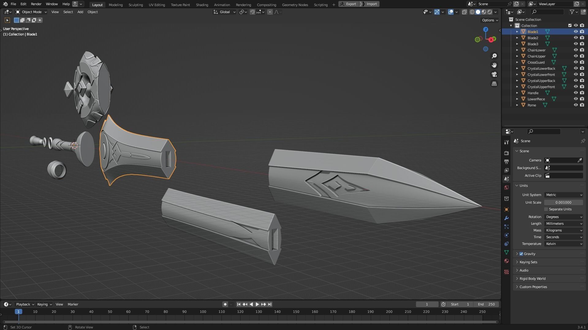 Genshin Impact Black Cliff Sword for Cosplay 3D model 3D printable ...