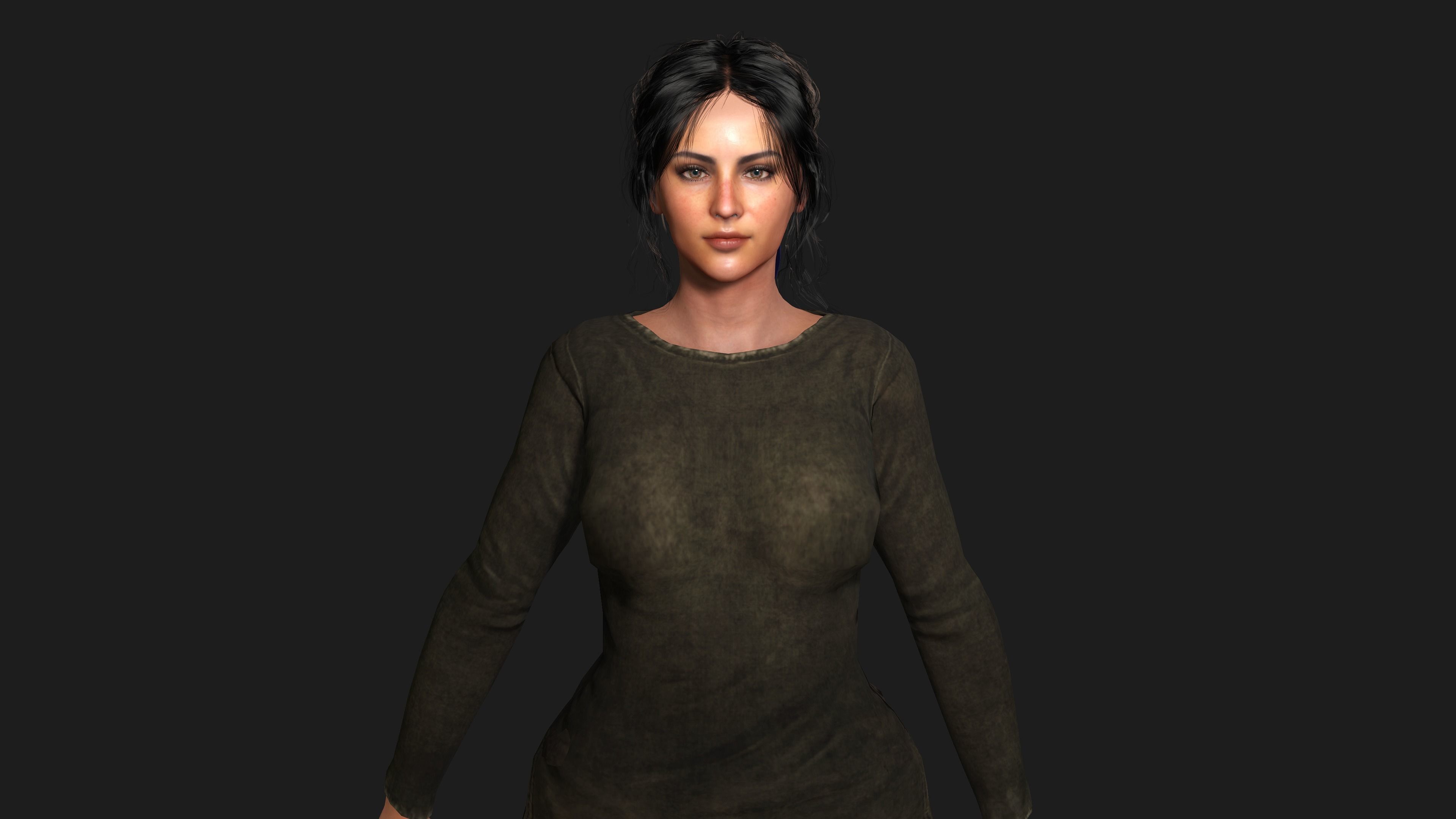 3D model AAA 3D FANTASY MEDIEVAL CHARACTER-YOUNG MEAT BUTCHER GIRL 02 ...