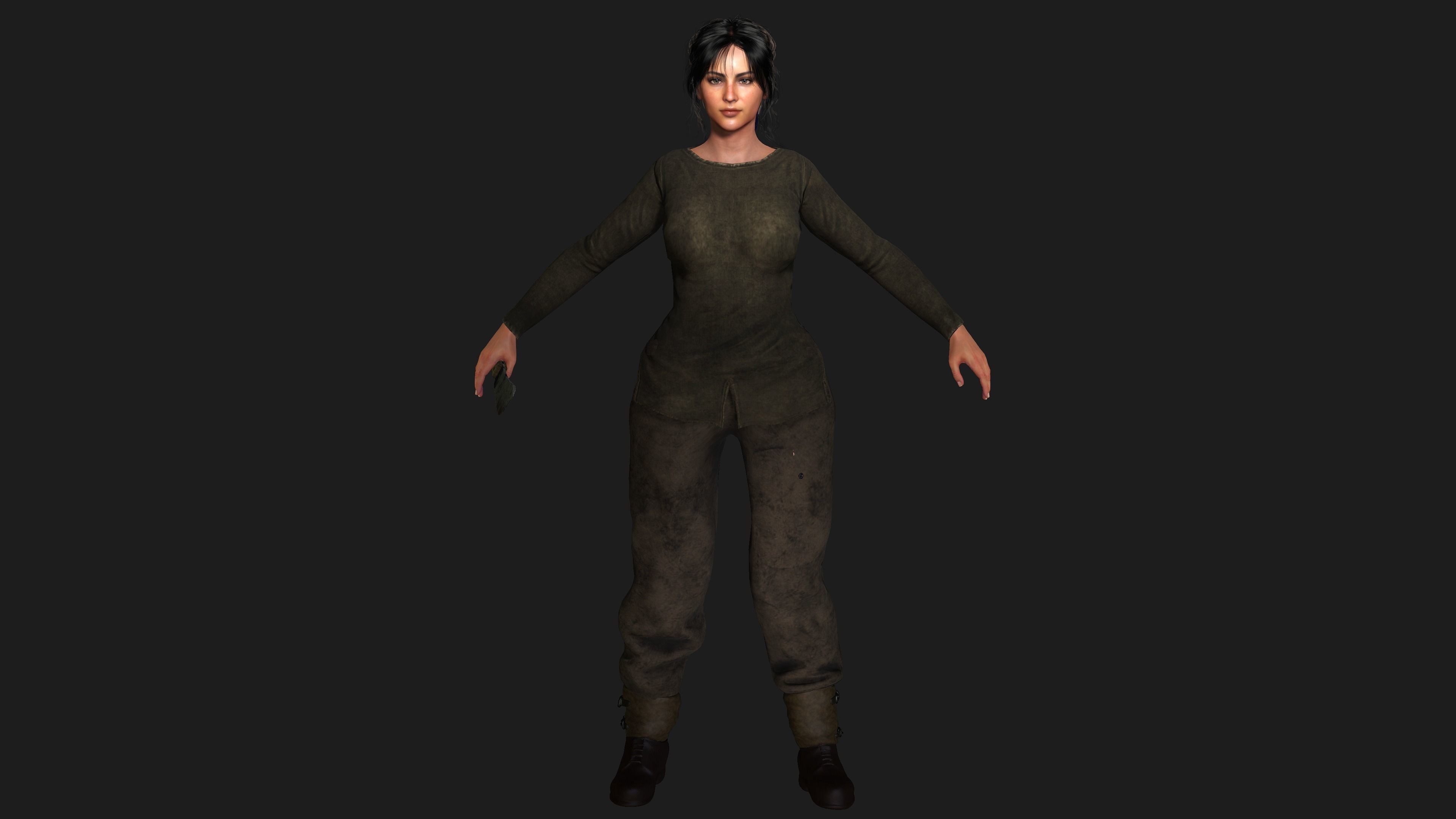 3D model AAA 3D FANTASY MEDIEVAL CHARACTER-YOUNG MEAT BUTCHER GIRL 02 ...