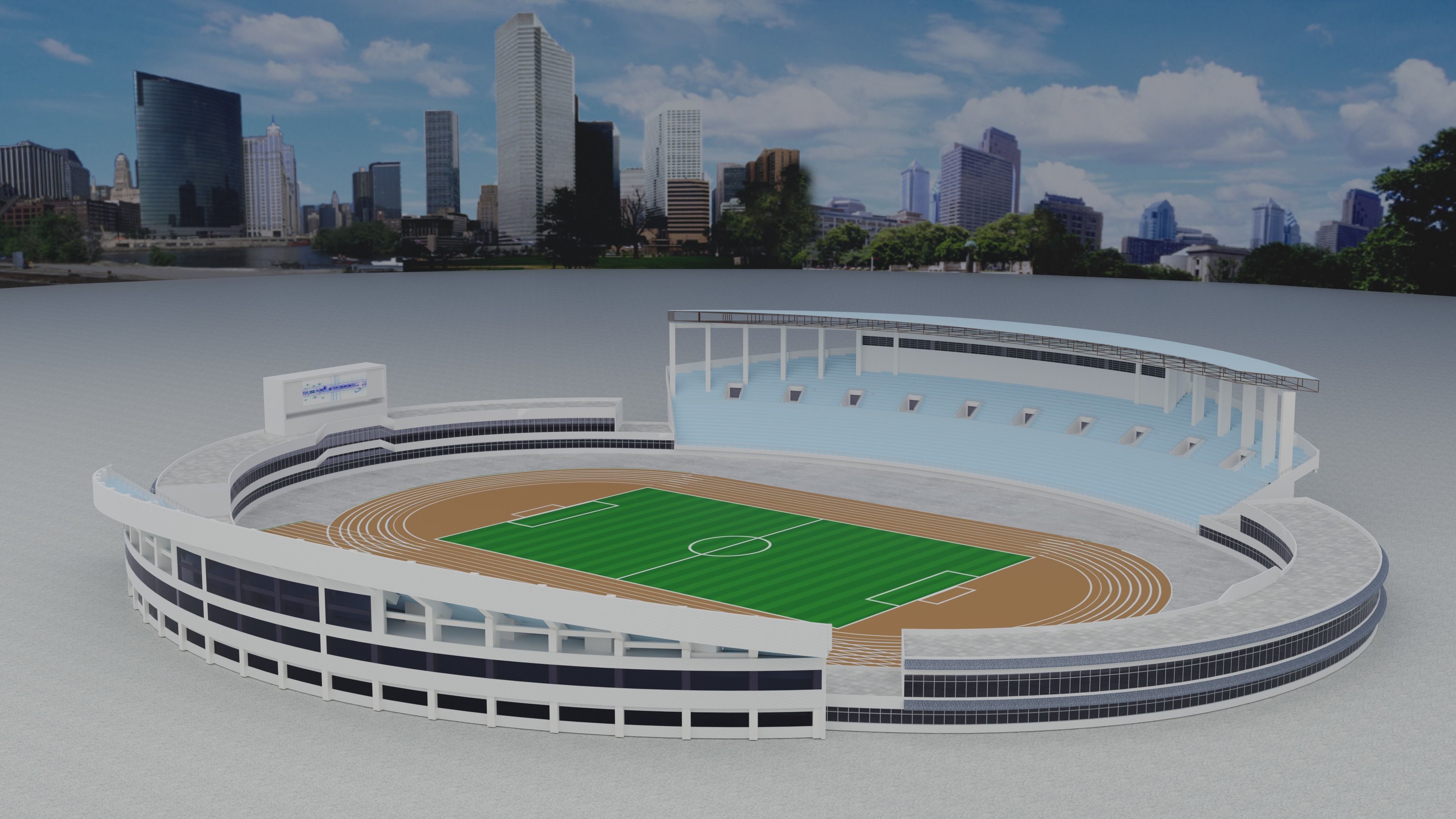 3D model Stadium - Athletic Club Low-poly 3D model VR / AR / low-poly ...