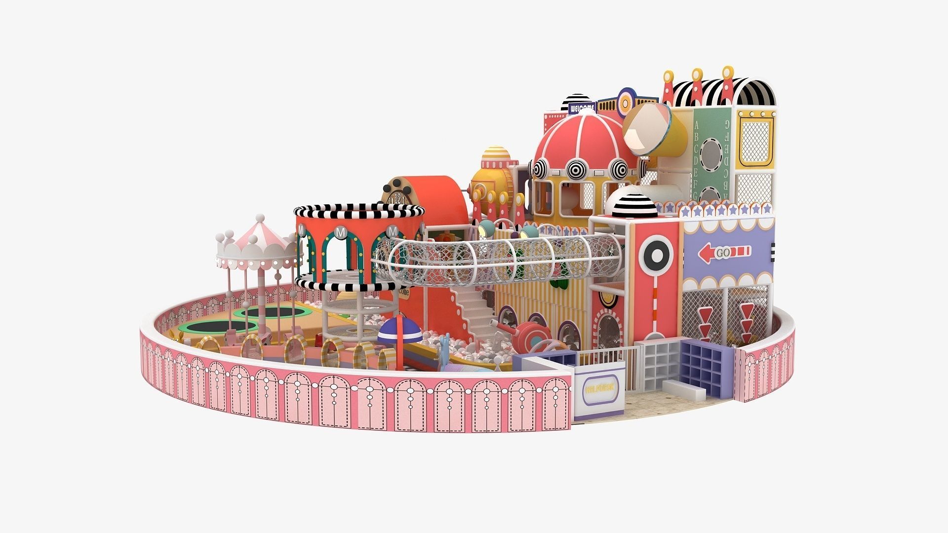 Indoor amusement park Happy Castle Naughty Fort 3D model | CGTrader