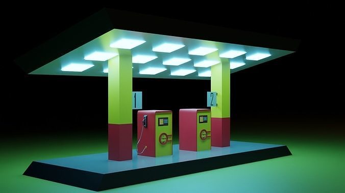 3D model The Filling Station 01 VR / AR / low-poly | CGTrader
