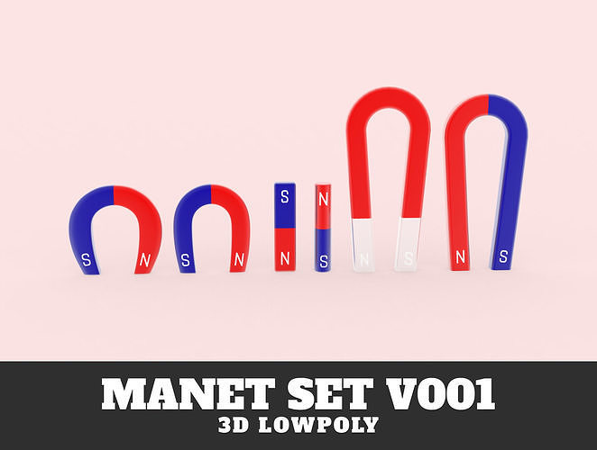 3D model Magnet set v001 VR / AR / low-poly | CGTrader
