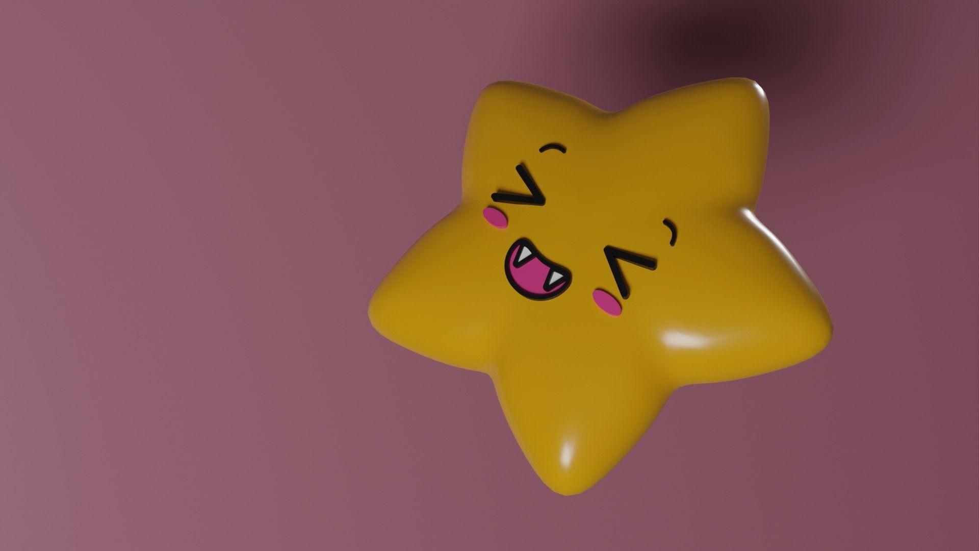Cute star happy face 3d model 3D model | CGTrader