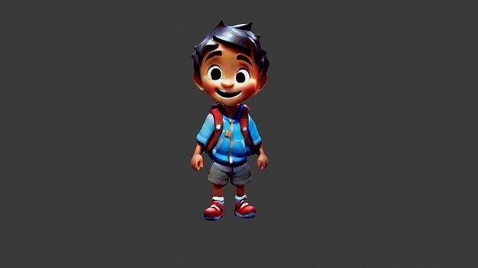 3D model Boy Cartoon VR / AR / low-poly | CGTrader