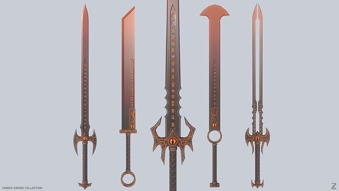 Ember sword collection VR / AR / low-poly | CGTrader