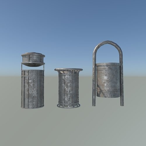 3D model Street trash can VR / AR / low-poly | CGTrader