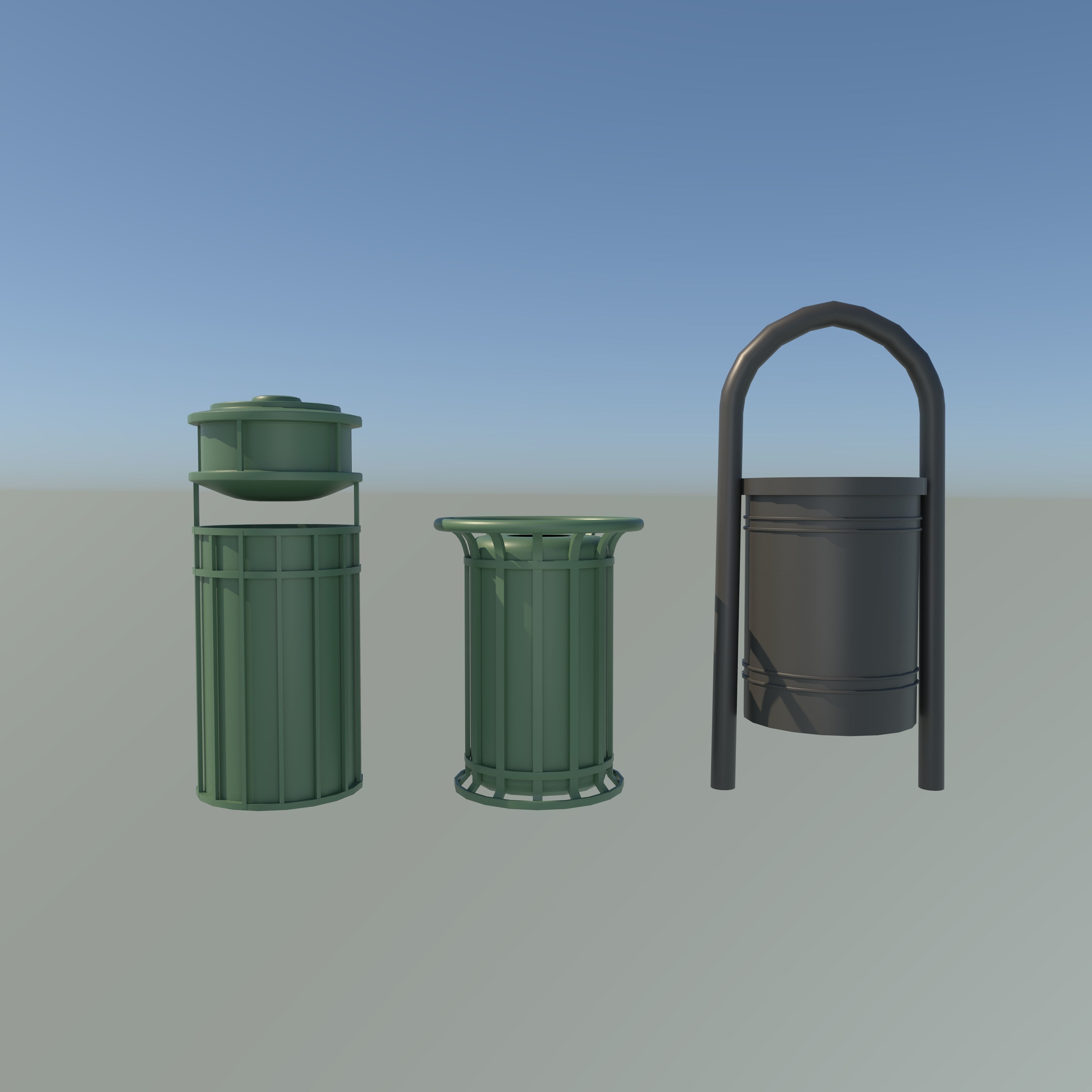 3D model Street trash can VR / AR / low-poly | CGTrader