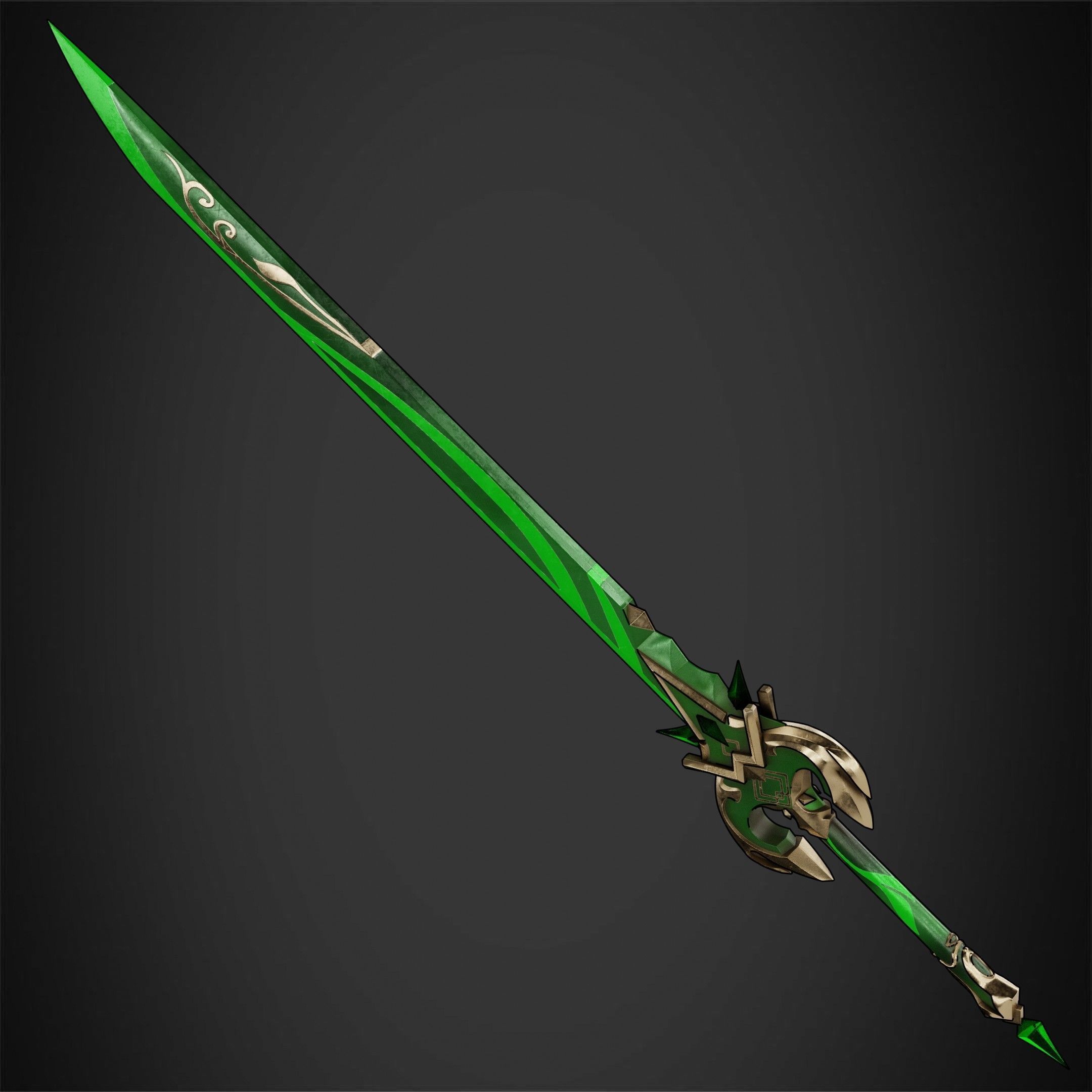 Genshin Impact Primordial Jade Cutter Sword for Cosplay 3D model 3D ...
