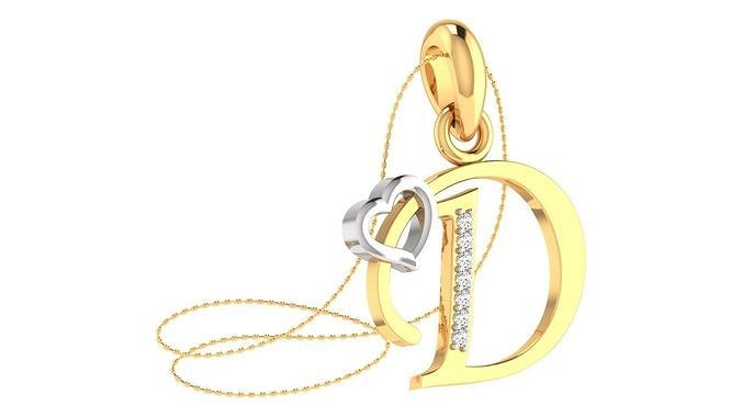 D letter pendent 3D model 3D printable | CGTrader