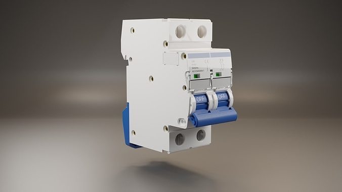 Electrical part 2pole Miniature Circuit Breaker 3D model | CGTrader